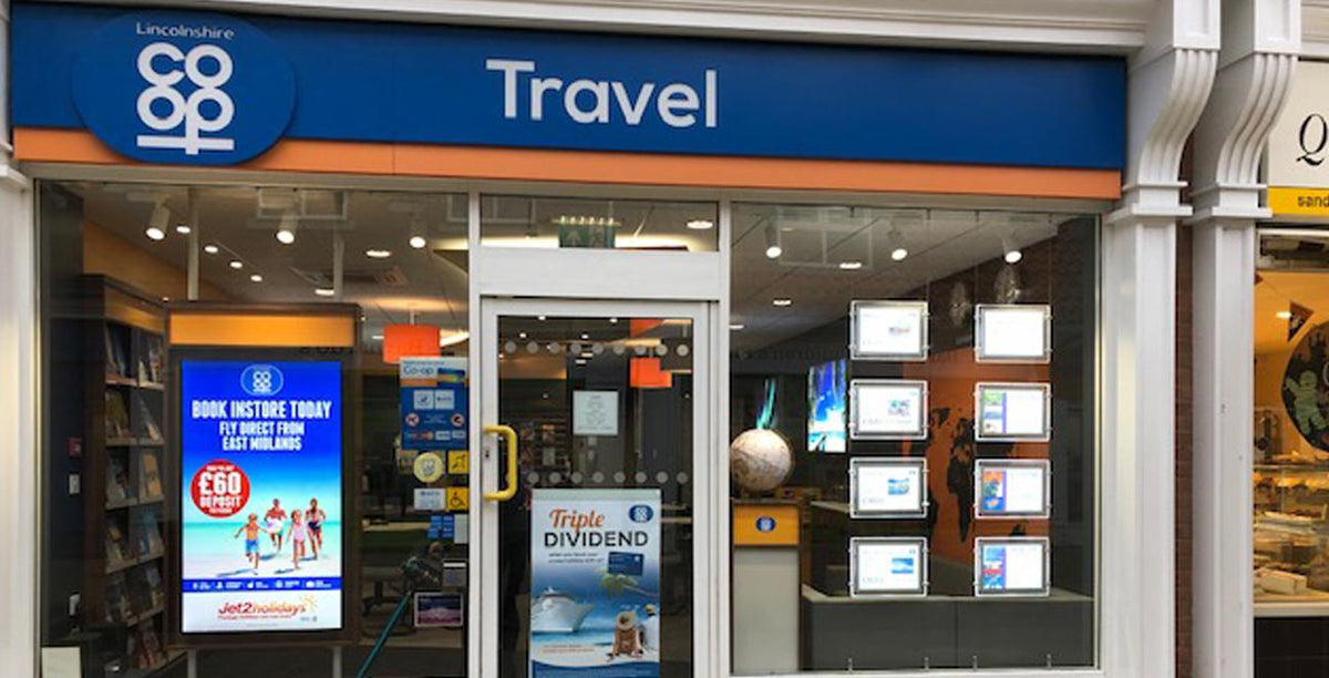 Adding Some Light To Your Local Coop Travel Agent LED Window Display ...